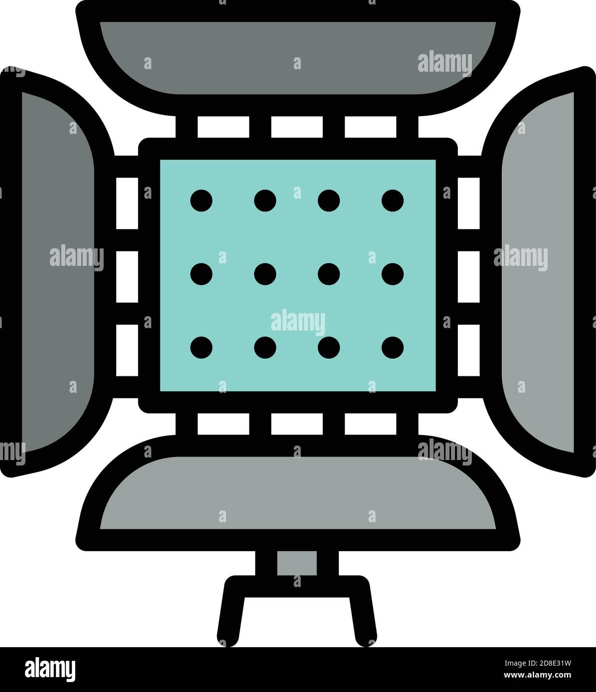 Photographer led light icon. Outline photographer led light vector icon ...