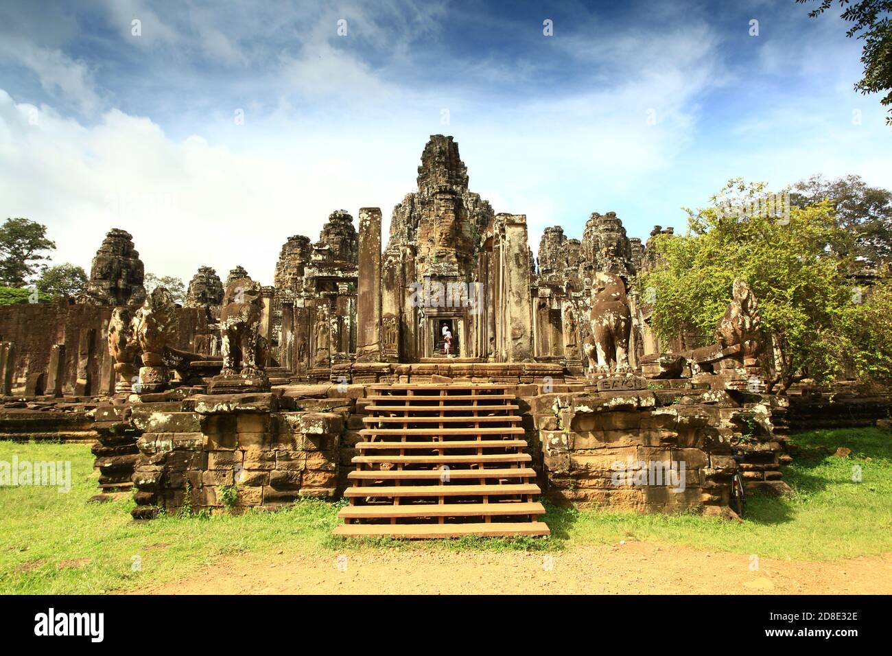 Bayon temple the ancient stone temple. Bayon is one of the UNESCO world ...