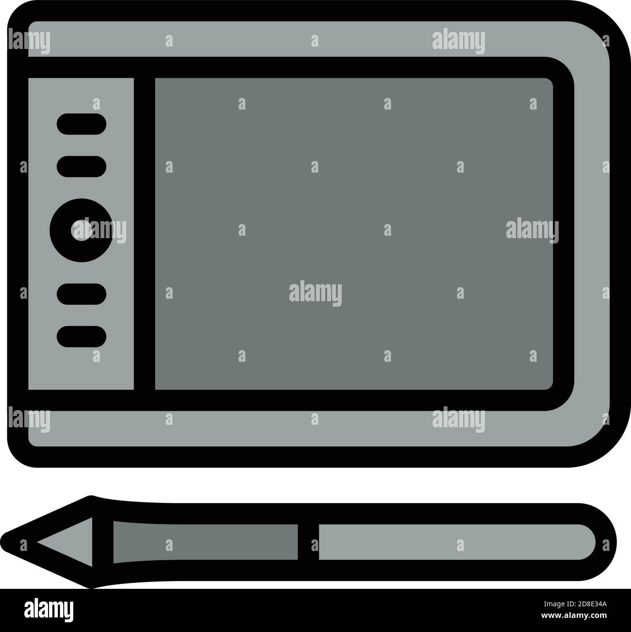 Graphic tablet icon. Outline graphic tablet vector icon for web design isolated on white ...