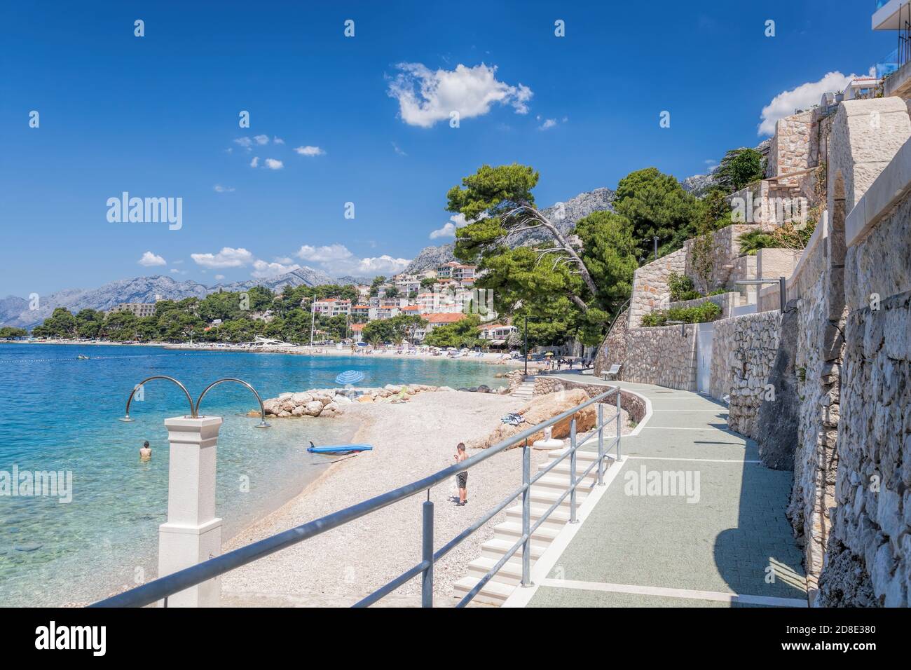 Amazing Croatian beaches with blue sky in Brela, Dalmatia, Croatia ...