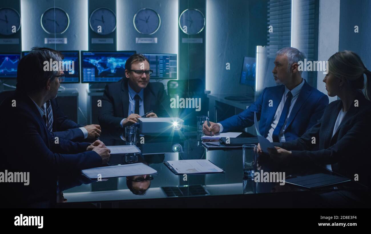 Government Officials, Business Executives Watching Presentation in the ...