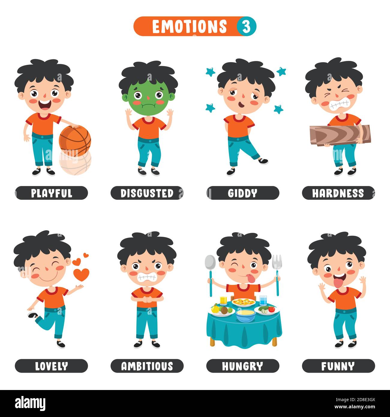 Icons boy different facial expression hi-res stock photography and ...