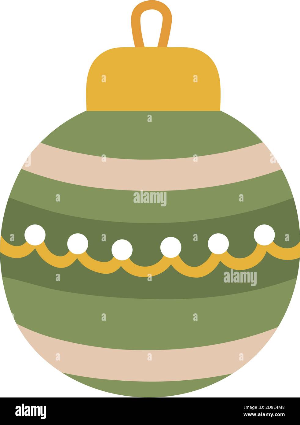 christmas ball icon over white background, handrawn style, vector ...