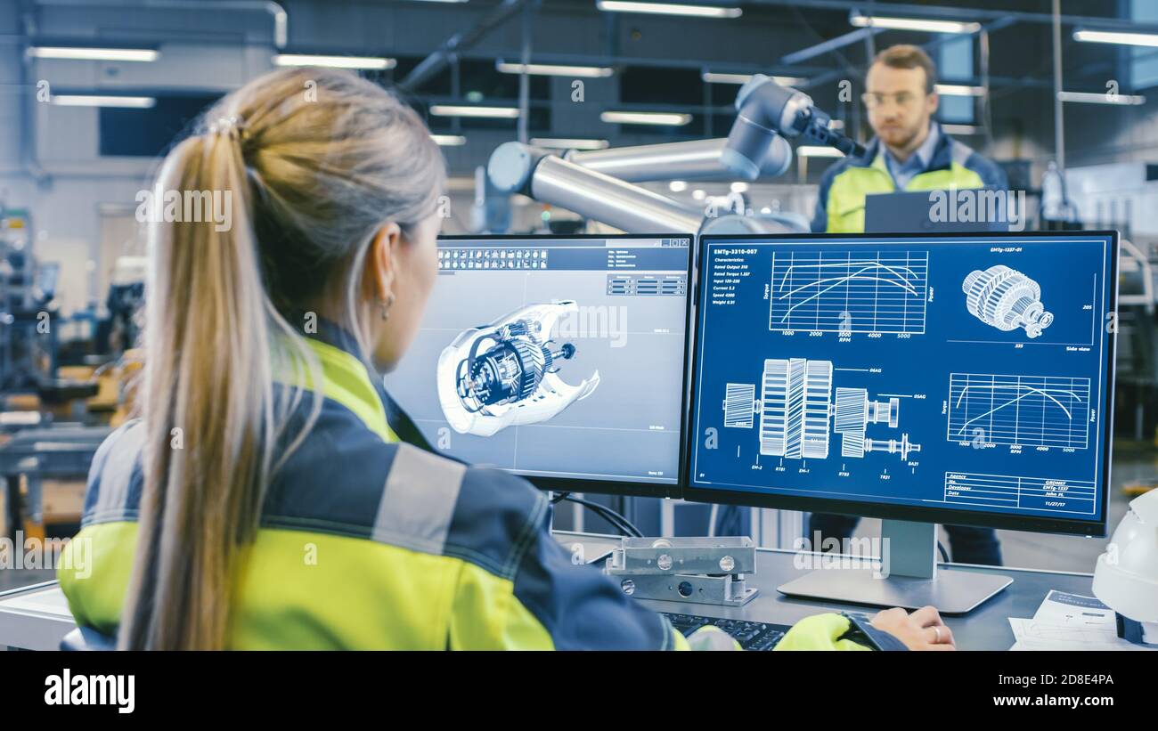 At the Factory: Female Mechanical Engineer Designs 3D Engine on Her ...