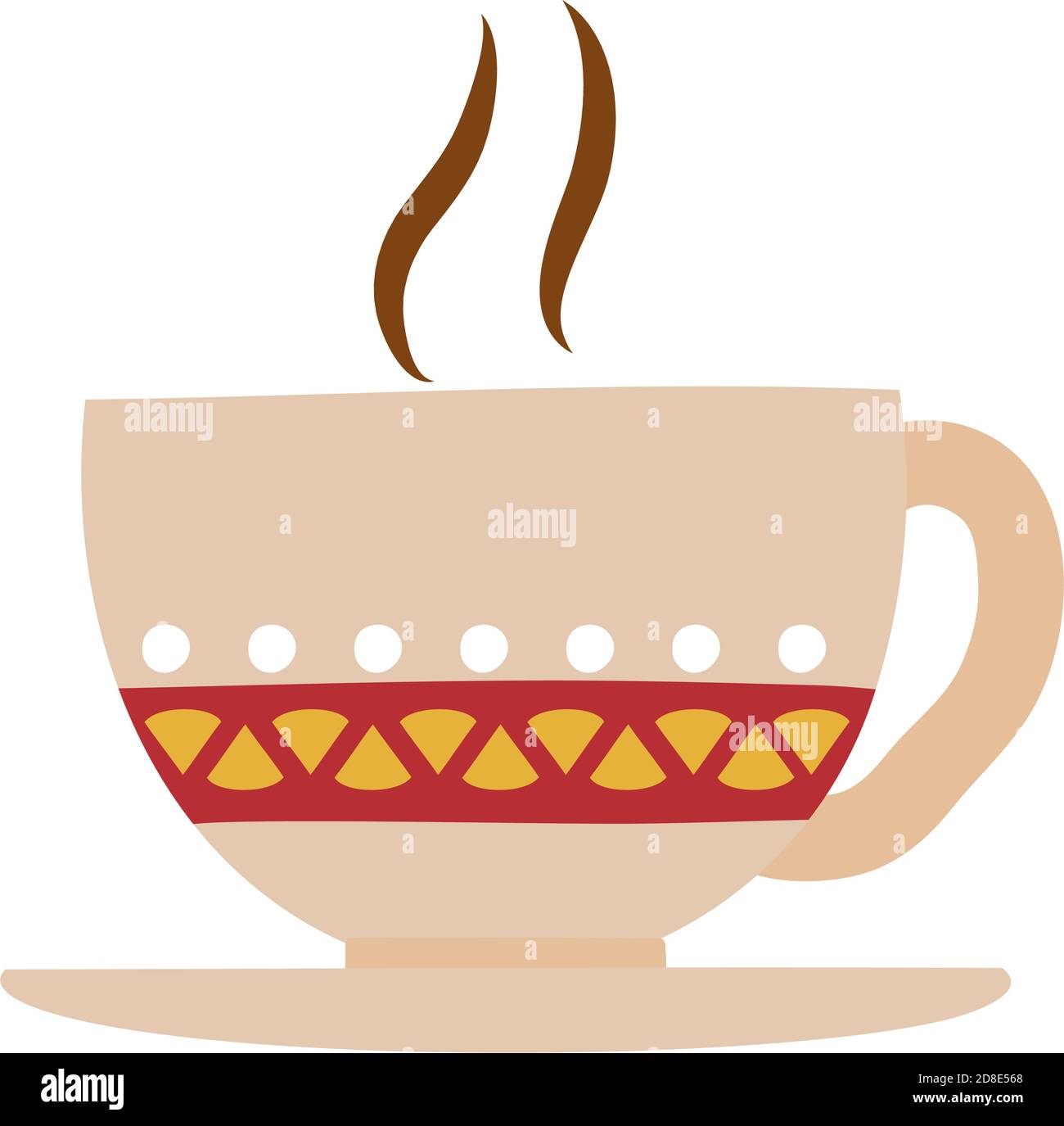 hot coffee mug icon over white background, handrawn style, vector ...