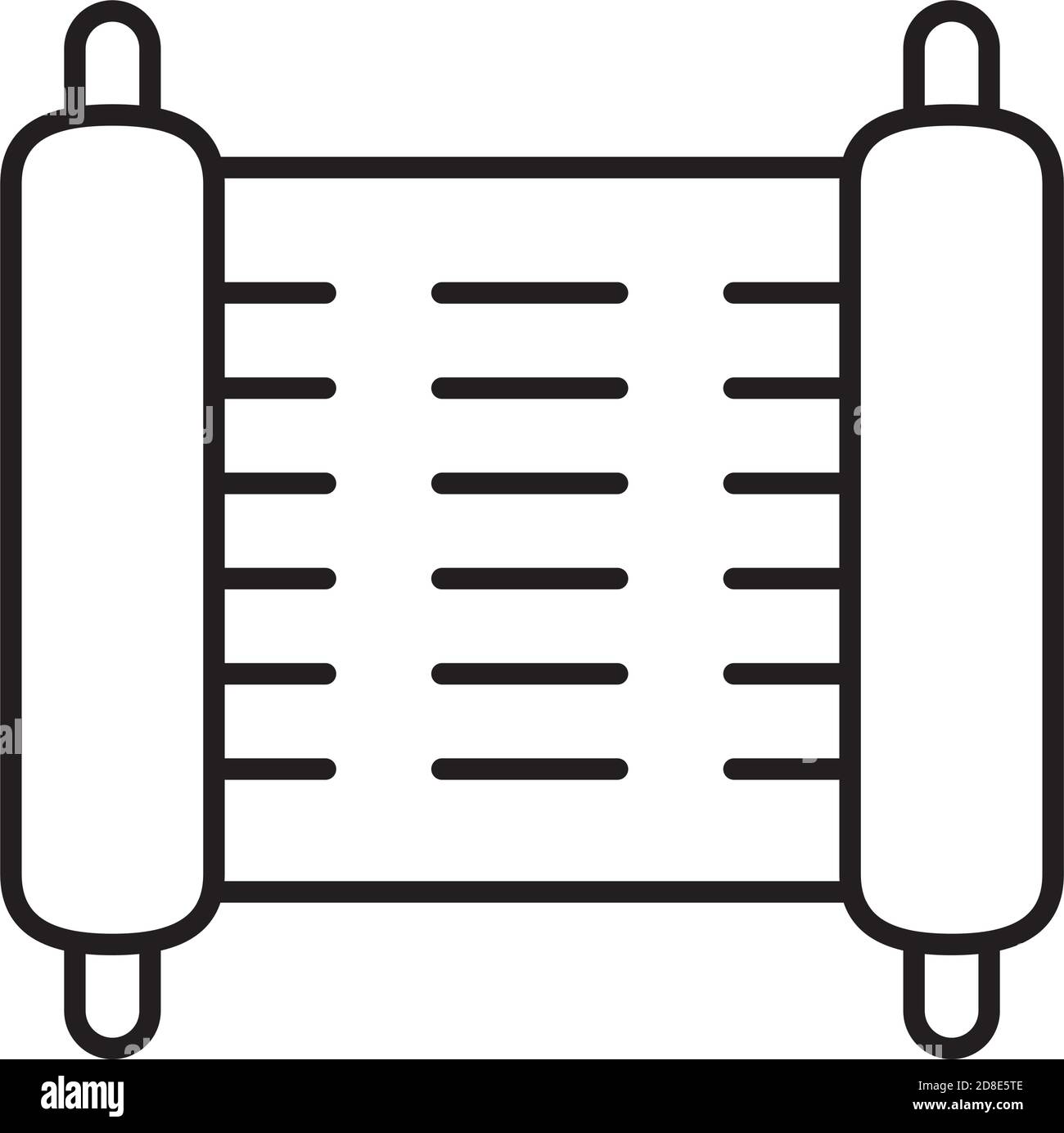 torah parchment paper scroll icon over white background, line style ...