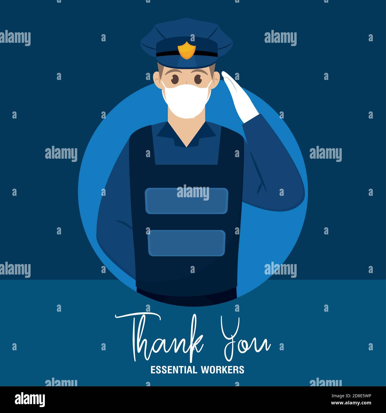 Police banner blue thank you essentials workers - Vector Stock Vector ...