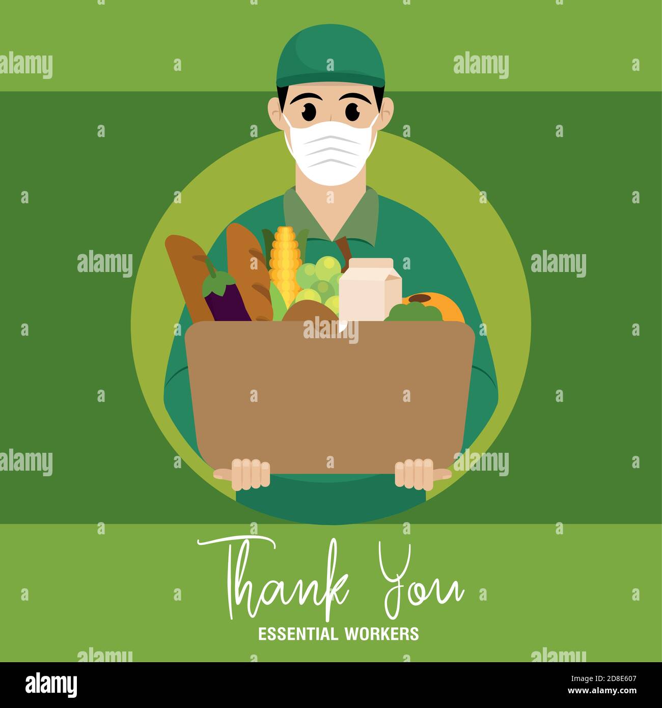 Thank you essential workers Stock Vector Images - Alamy