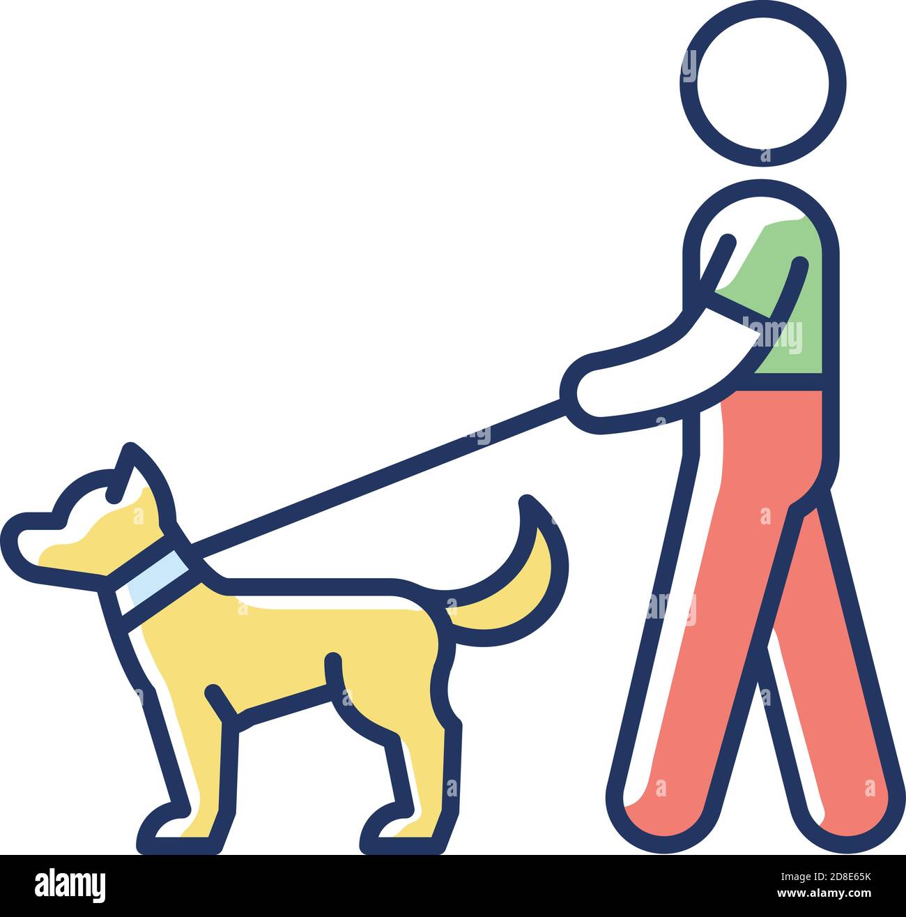 Dog walker RGB color icon Stock Vector Image & Art - Alamy