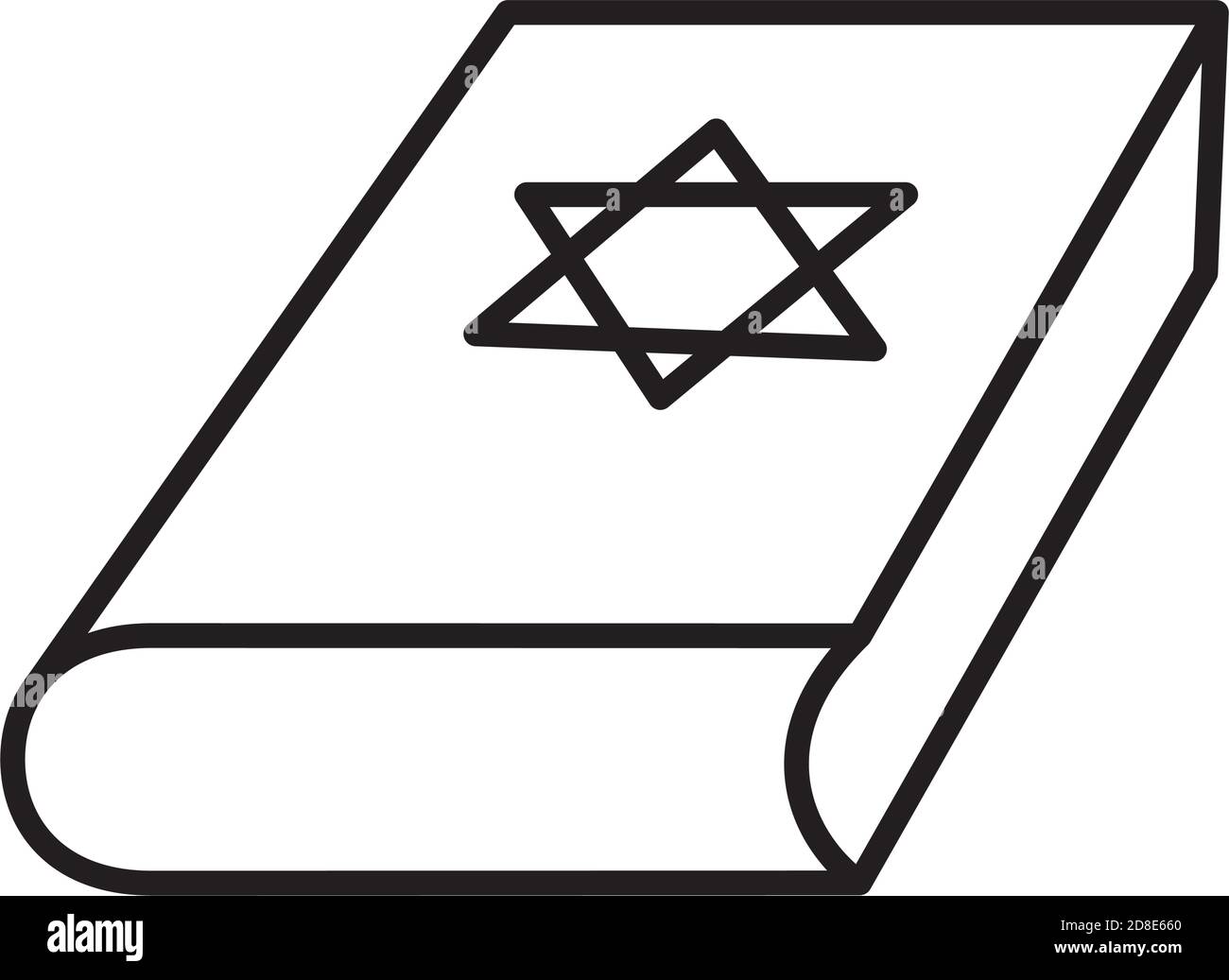torah book icon over white background, line style, vector illustration ...