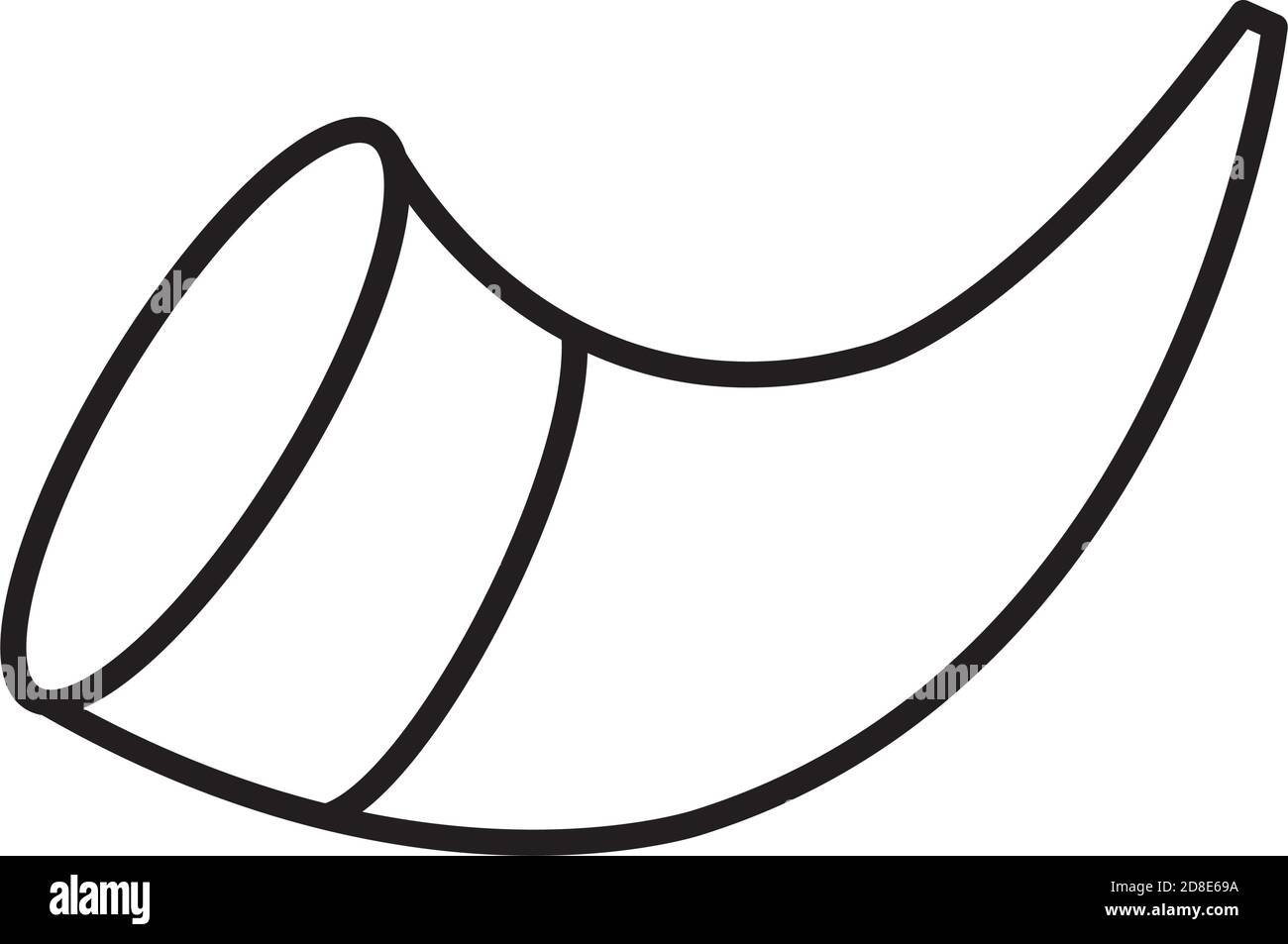 jewish shofar or horn over white background, line style, vector ...