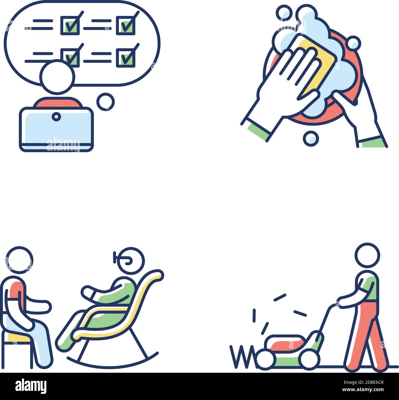 First-time jobs RGB color icons set Stock Vector Image & Art - Alamy