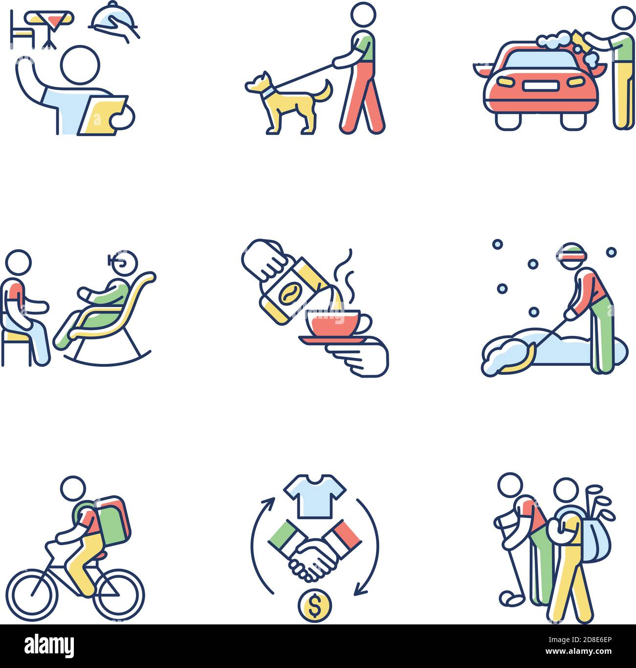 Employment opportunities RGB color icons set Stock Vector Image & Art ...