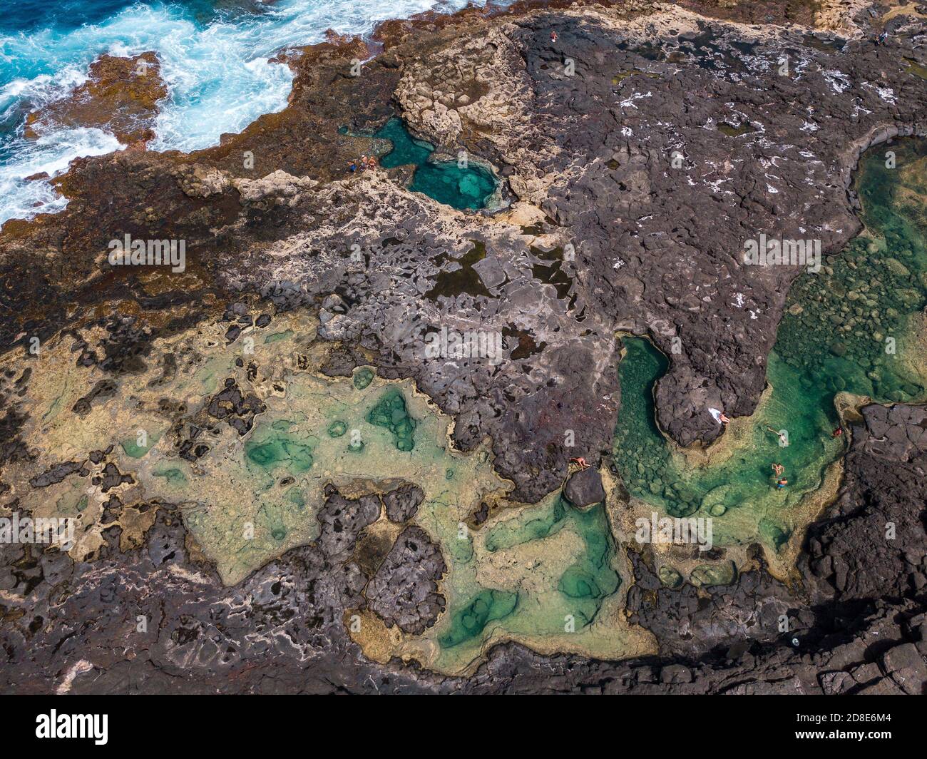 Aerial view of Los Charcones a hidden Lanzarote gem. A stunning natural ...