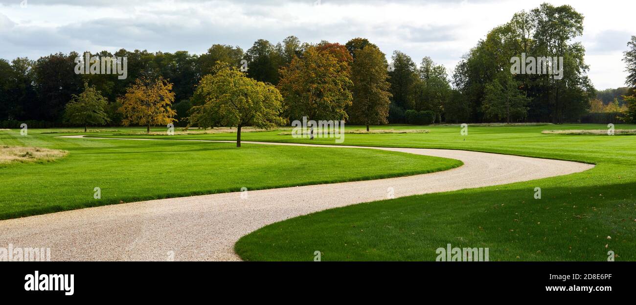 Contemporary driveway in country estate. General accommodation, Misc ...