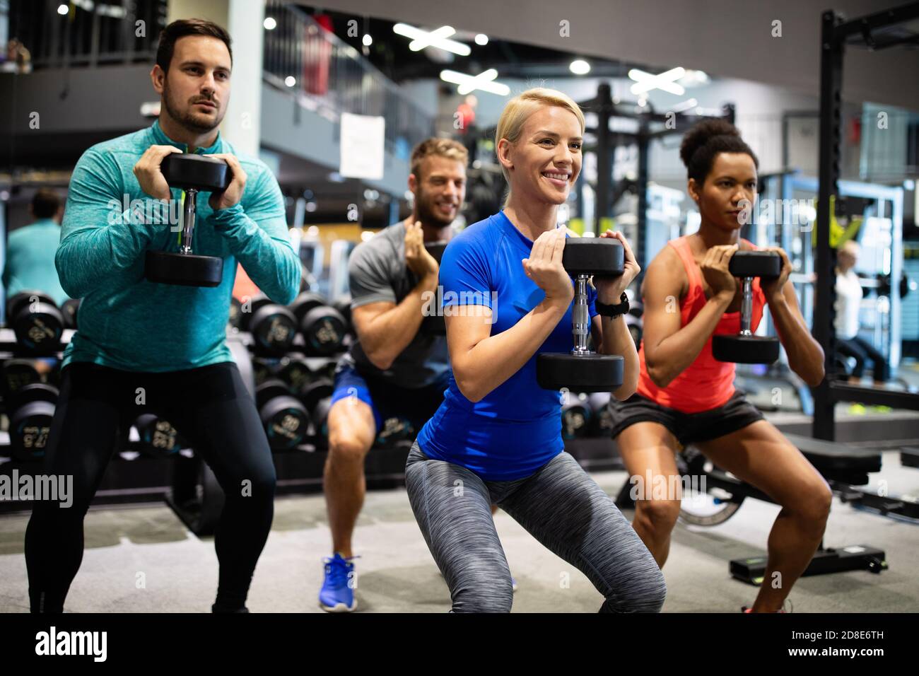 Fitness, sport, training, gym, success and lifestyle concept. Group of ...