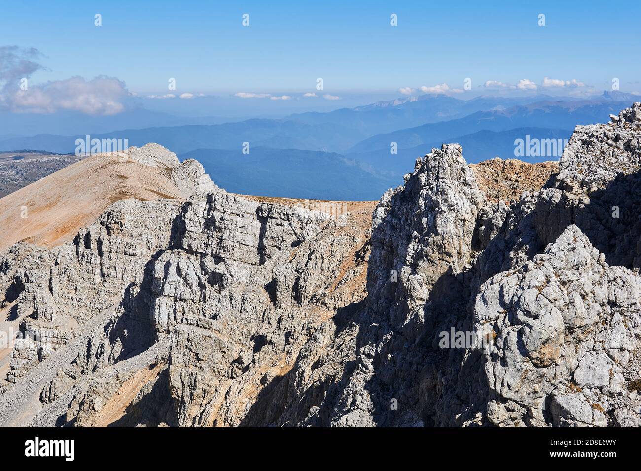 sheer cliffs along the summit ridge of Mount Oshten in the western ...