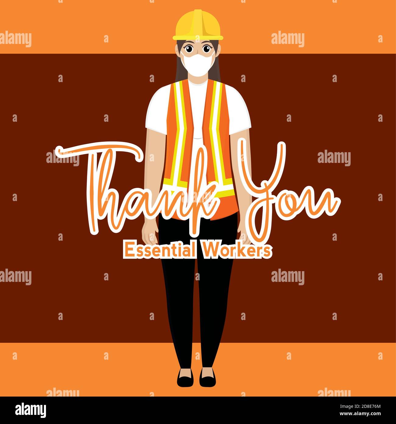 Laborer picture thank you essentials workers orange- Vector Stock ...