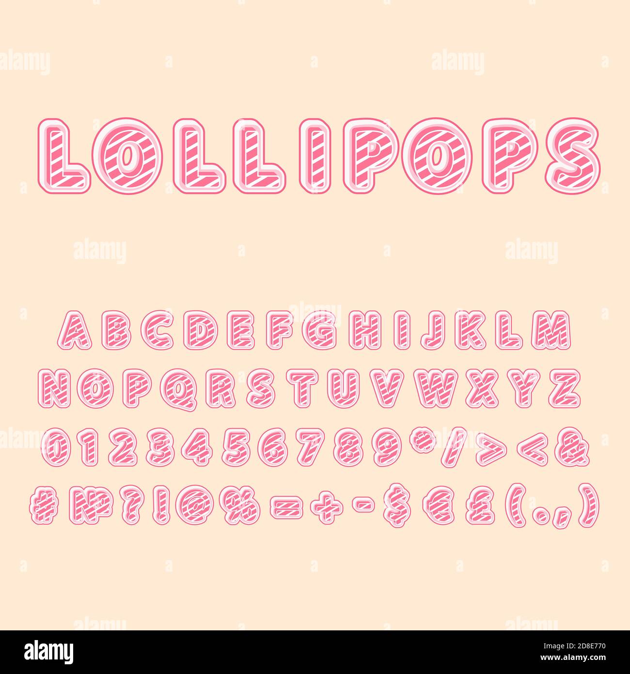 Lollipops vintage 3d vector alphabet set Stock Vector Image & Art - Alamy
