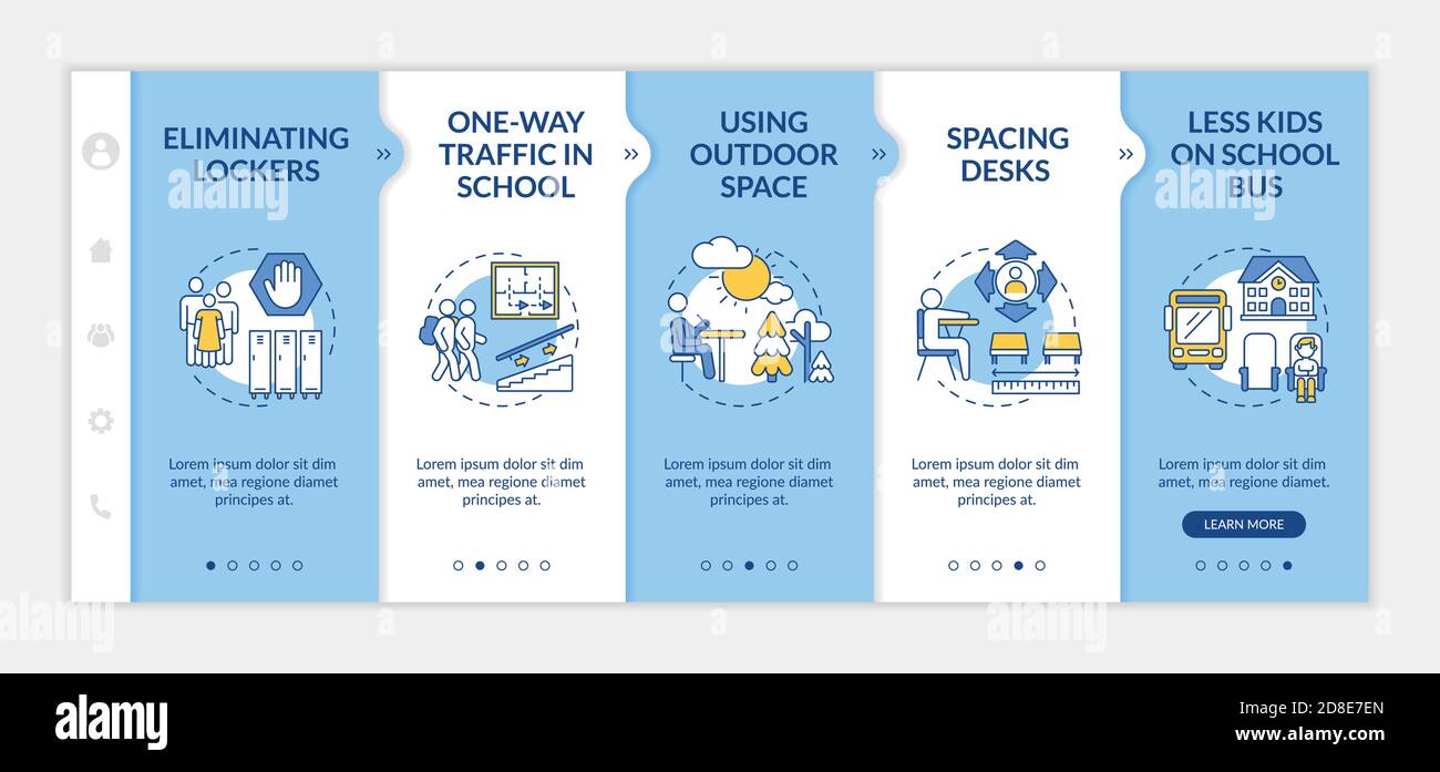 Covid school safety guidelines onboarding vector template Stock Vector ...
