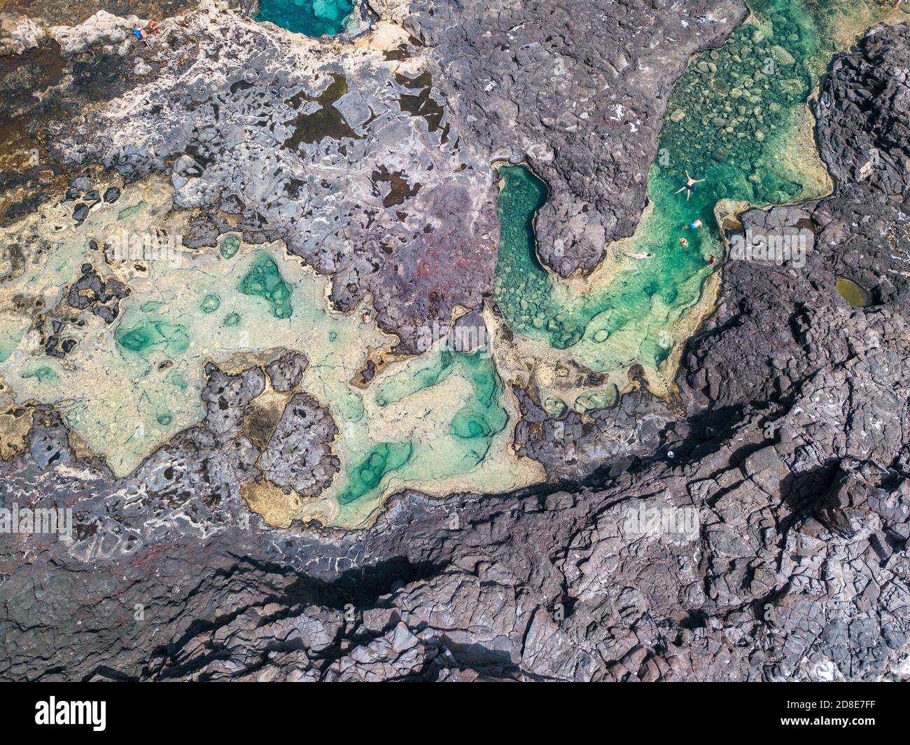 Aerial view of Los Charcones a hidden Lanzarote gem. A stunning natural ...