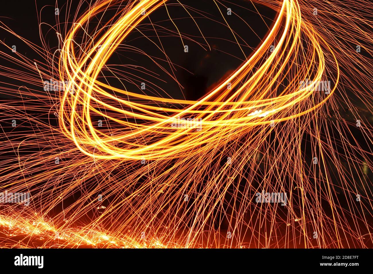 Fire juggling blue sky hi-res stock photography and images - Alamy