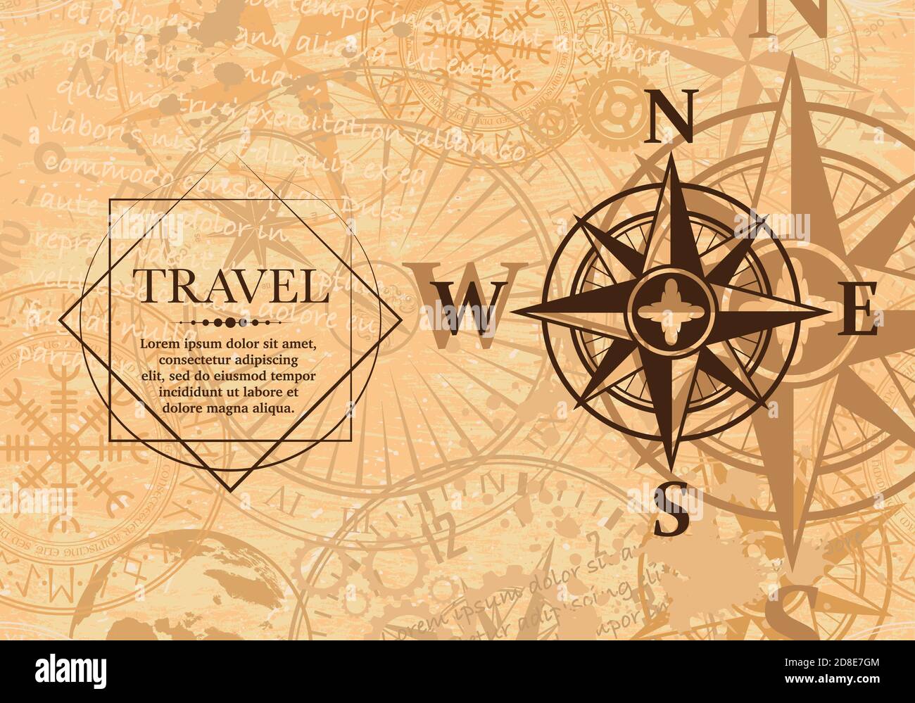 Grunge brown travel background Stock Vector Image & Art - Alamy