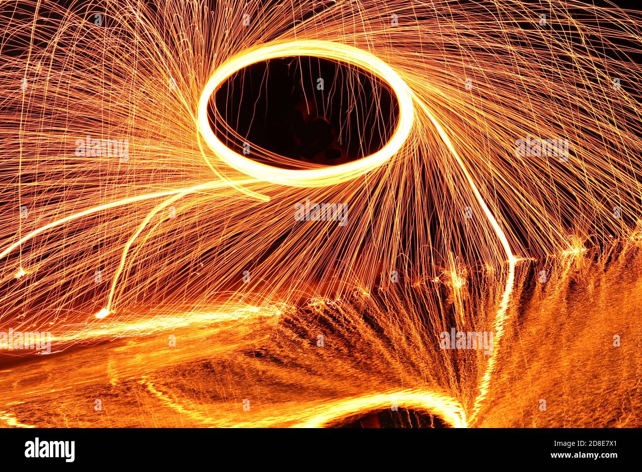 Fire juggling blue sky hi-res stock photography and images - Alamy