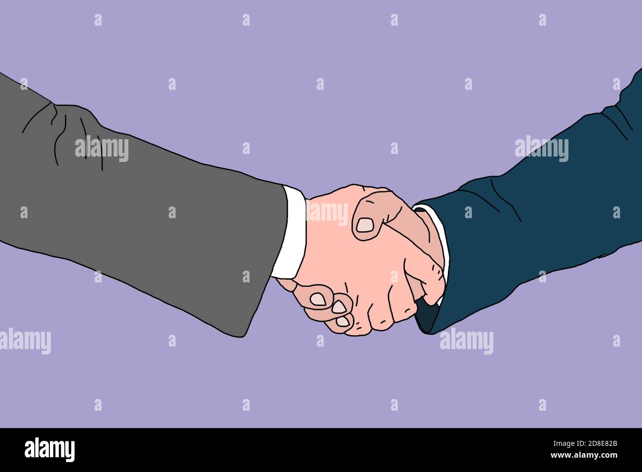 Business handshake, contract agreement, illustration Stock Photo - Alamy