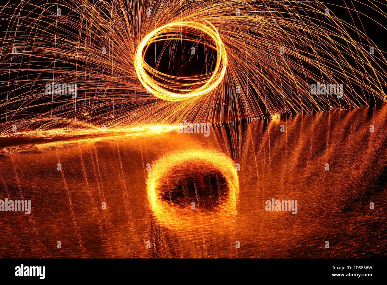 Fire juggling blue sky hi-res stock photography and images - Alamy