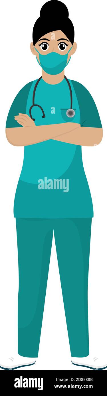 Isolated woman Surgeon hero doctor white icon - Vector Stock Vector ...