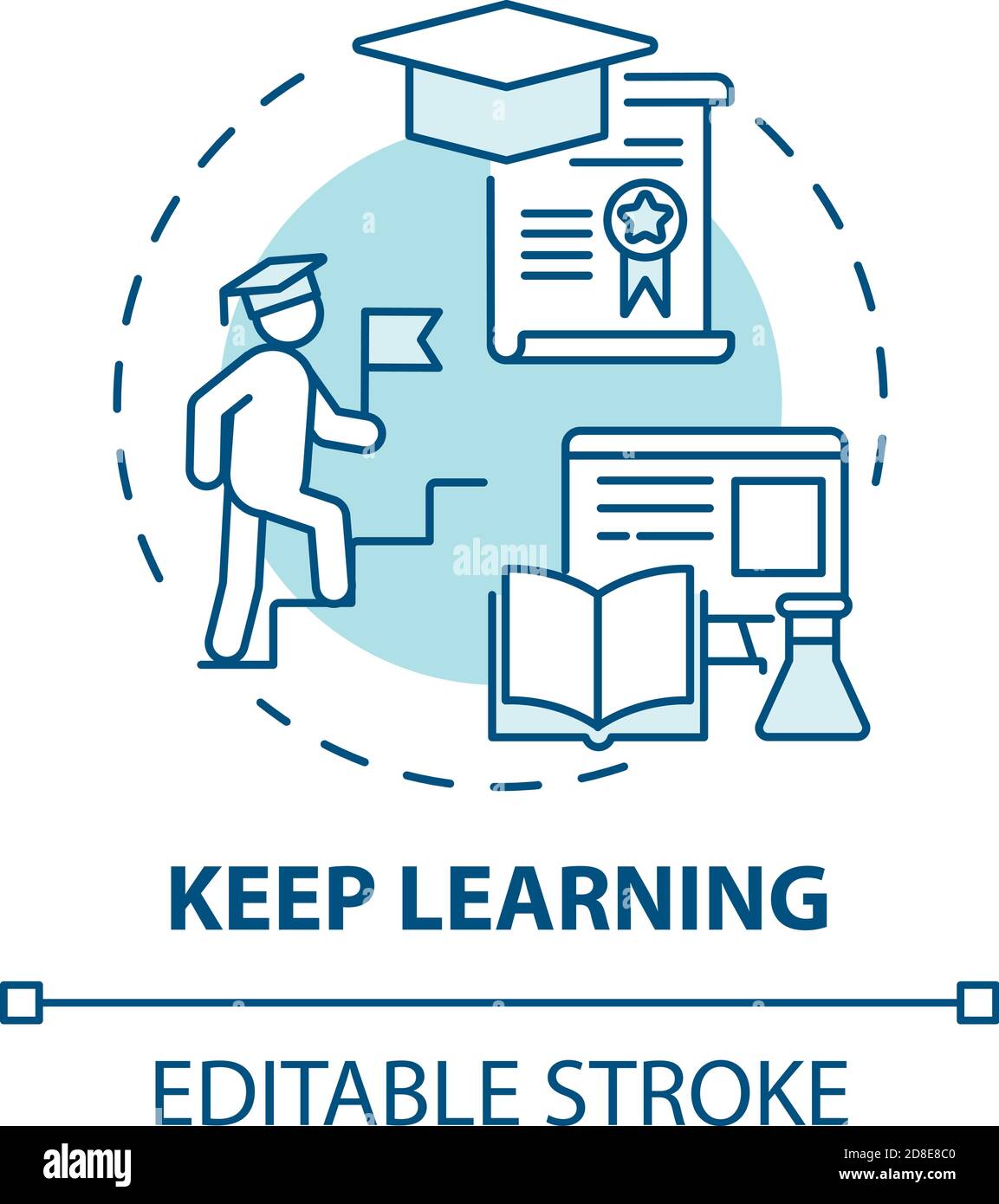 Keep learning concept icon Stock Vector Image & Art - Alamy