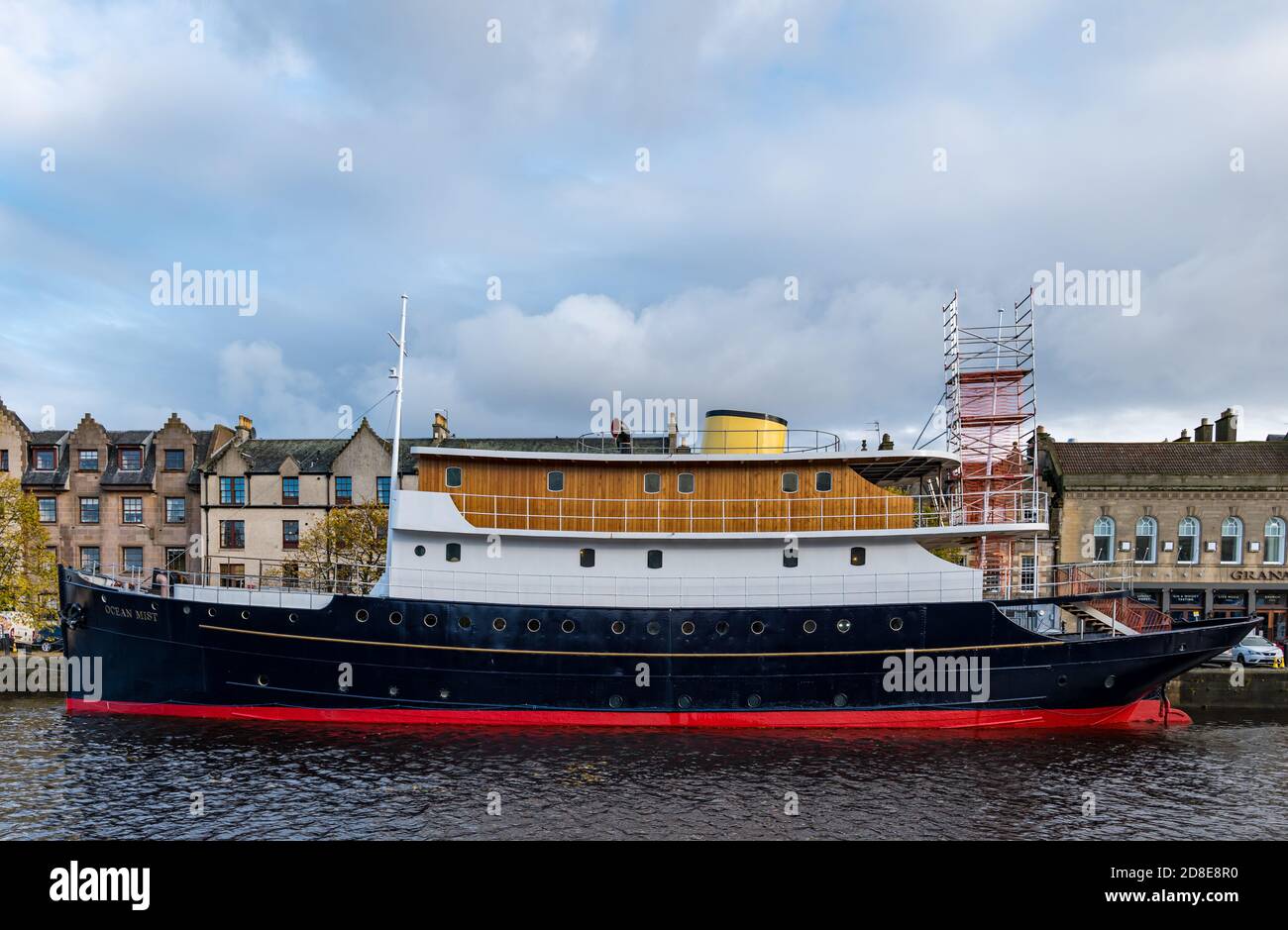 Ocean Mist, floating ship hotel on Water of Leith under conversion, The ...