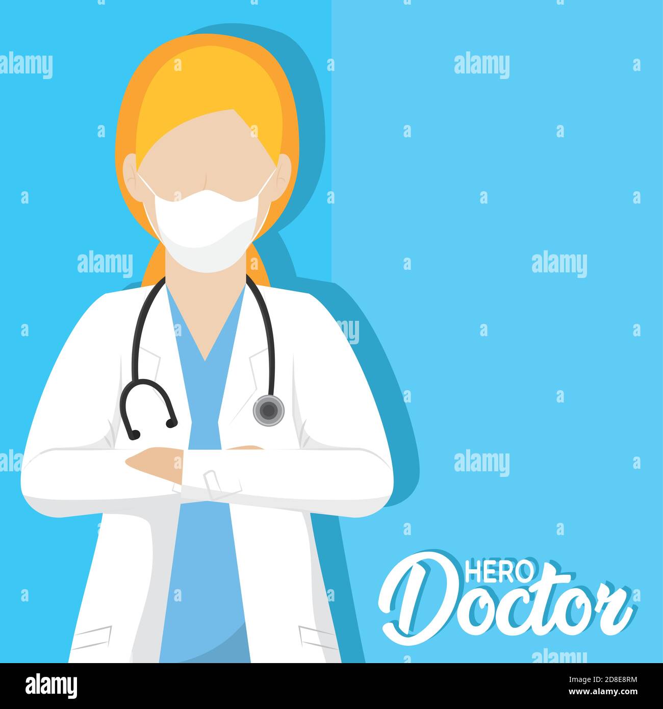 Man doctor medical hero doctor blue picture- Vector Stock Vector Image ...