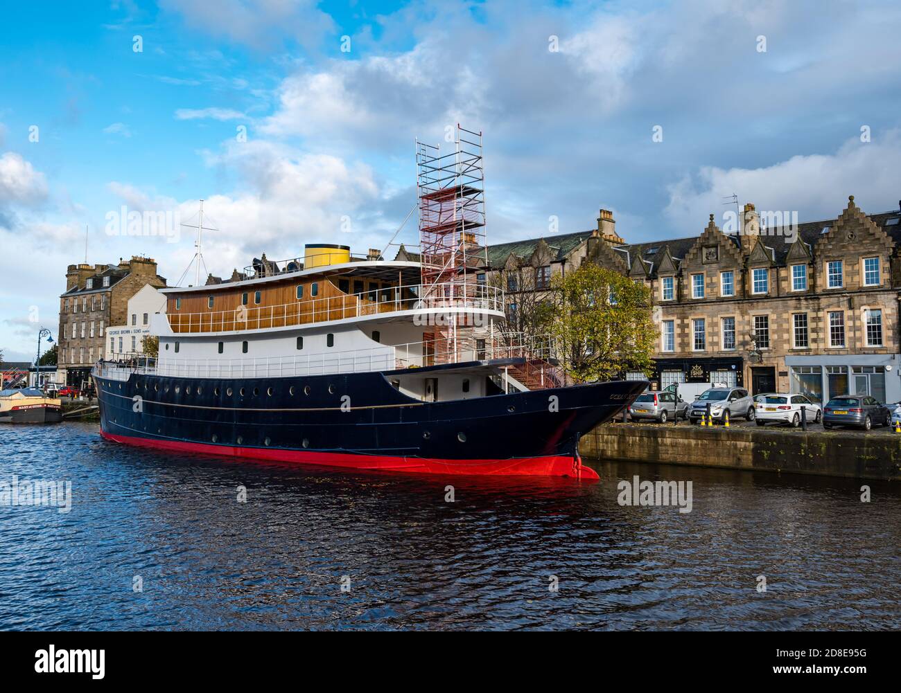 Ocean Mist, floating ship hotel on Water of Leith under conversion, The ...