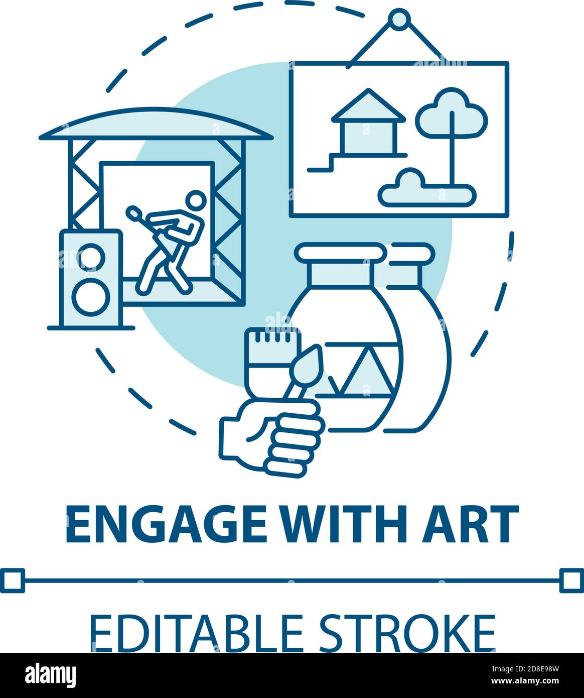Engage with art concept icon Stock Vector Image & Art - Alamy