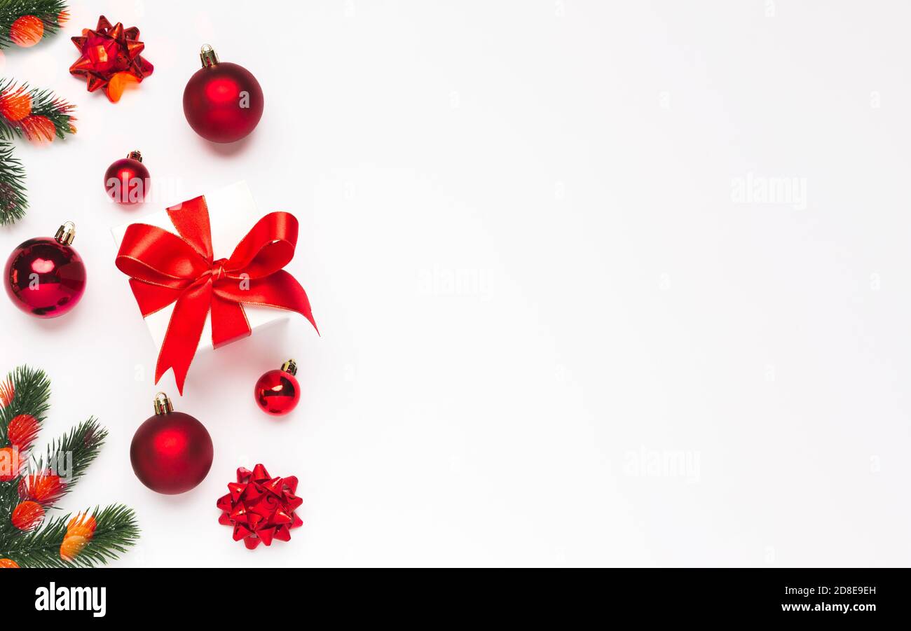 Christmas greeting card background with copyspace on the right ...