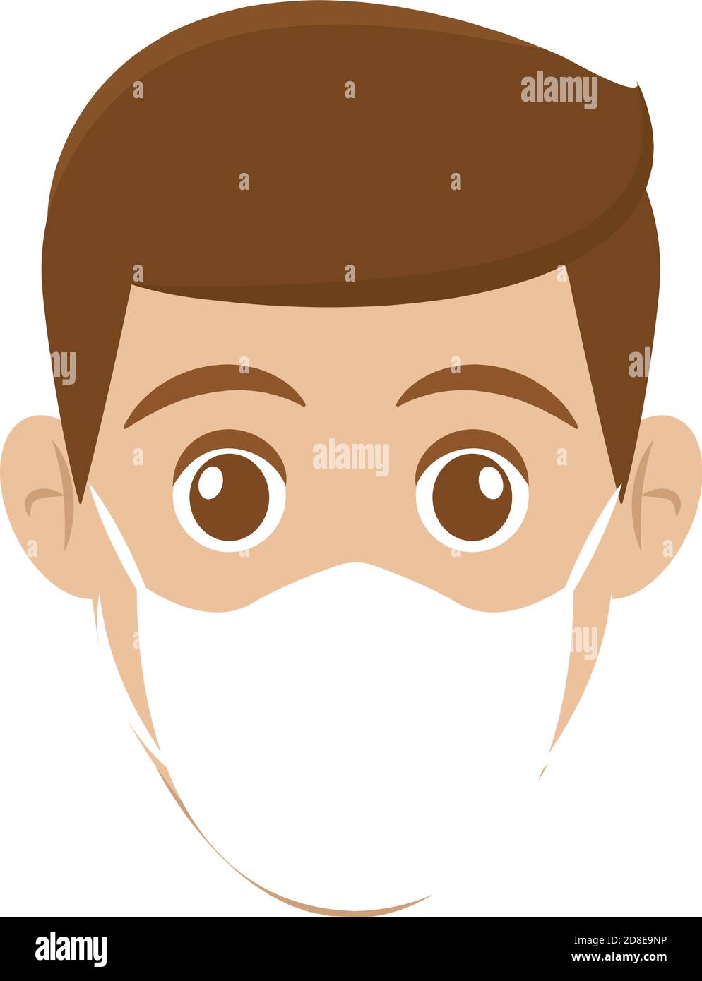 Isolated head Man Medical Doctor hero white icon - Vector Stock Vector ...