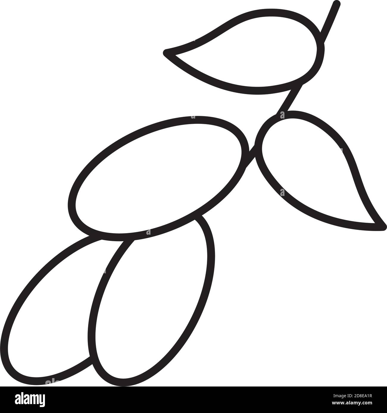 olive branch icon over white background, line and fill style, vector ...