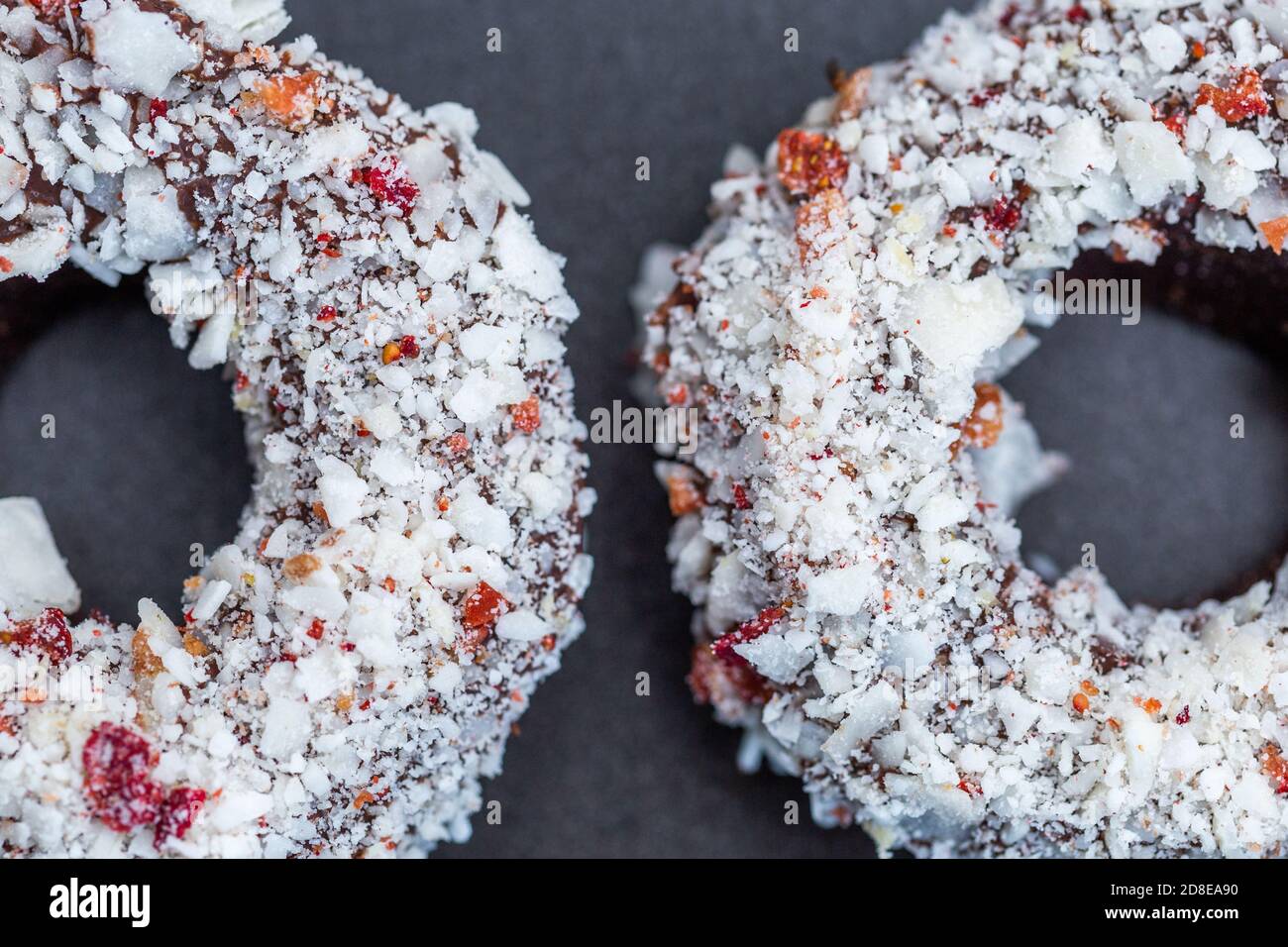 Closeup shot of tasty raw vegan donuts Stock Photo - Alamy