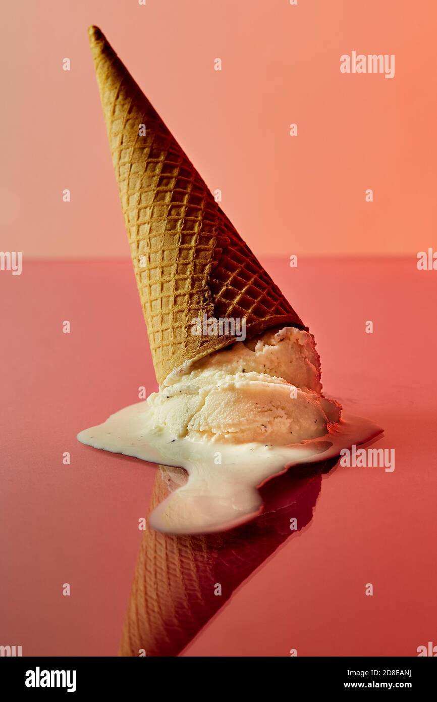 Spilled Ice Cream Cone Stock Photo - Alamy
