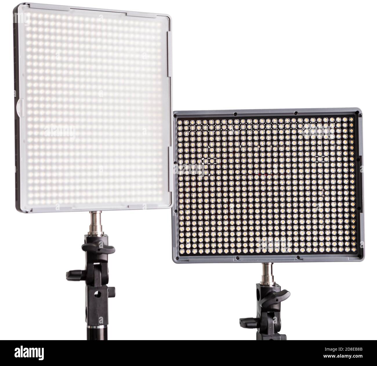 Video led light set with two panels, vertical with soft filter and ...