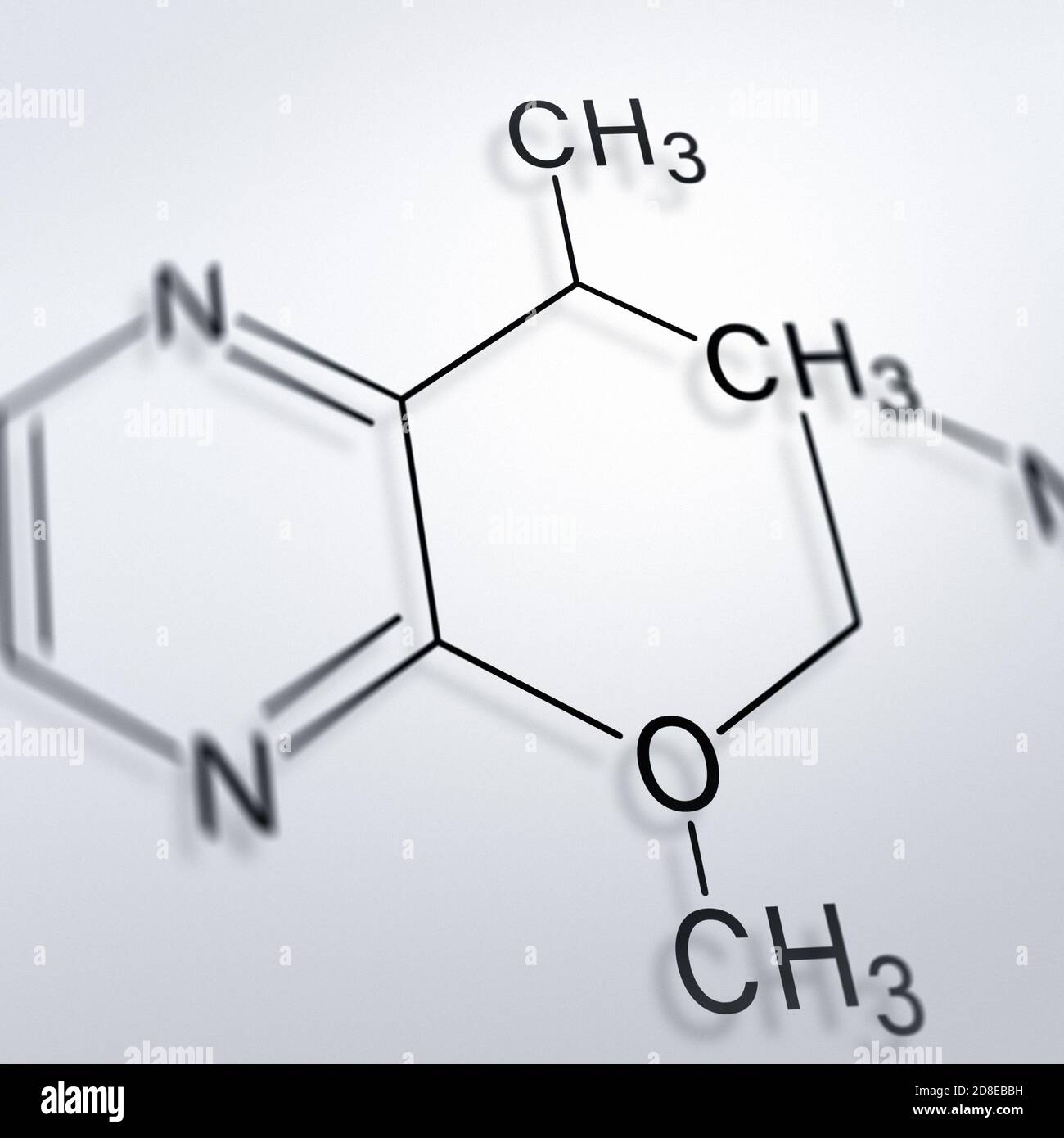 Close-up of a chemical formula (skeletal or line-angle formula) on a ...