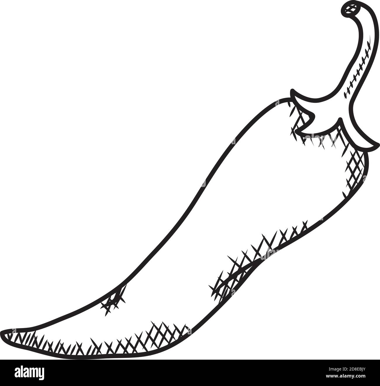 chili icon over white background, hand draw style, vector illustration ...