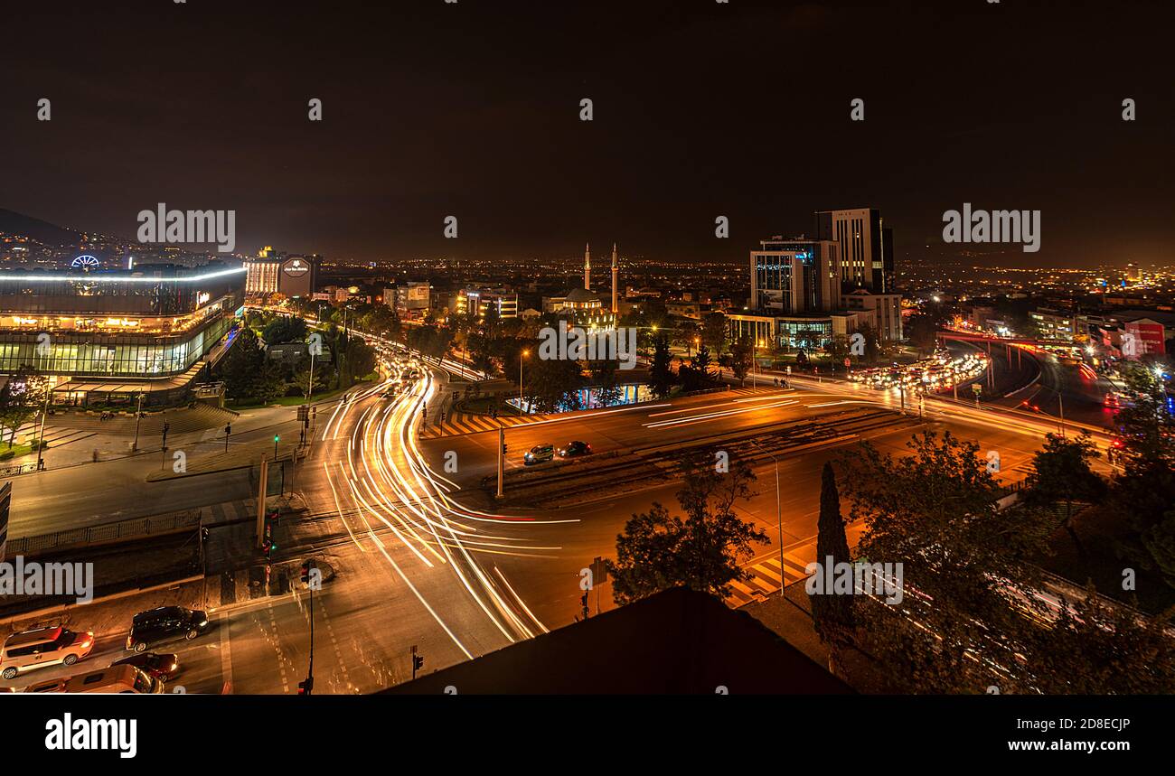 10/26/2020,Bursa,Turkey,Night view from Bursa city square Stock Photo ...