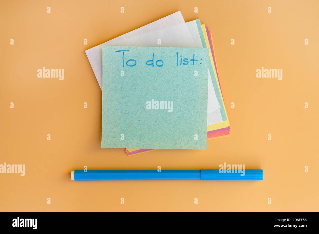 Square note sheet with the inscription to do list. Multi-colored notes ...