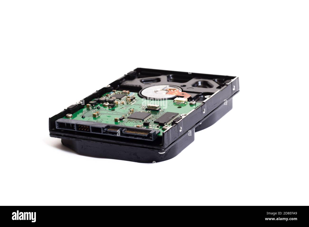 Disassembled computer disk drive isolated on white background Stock ...