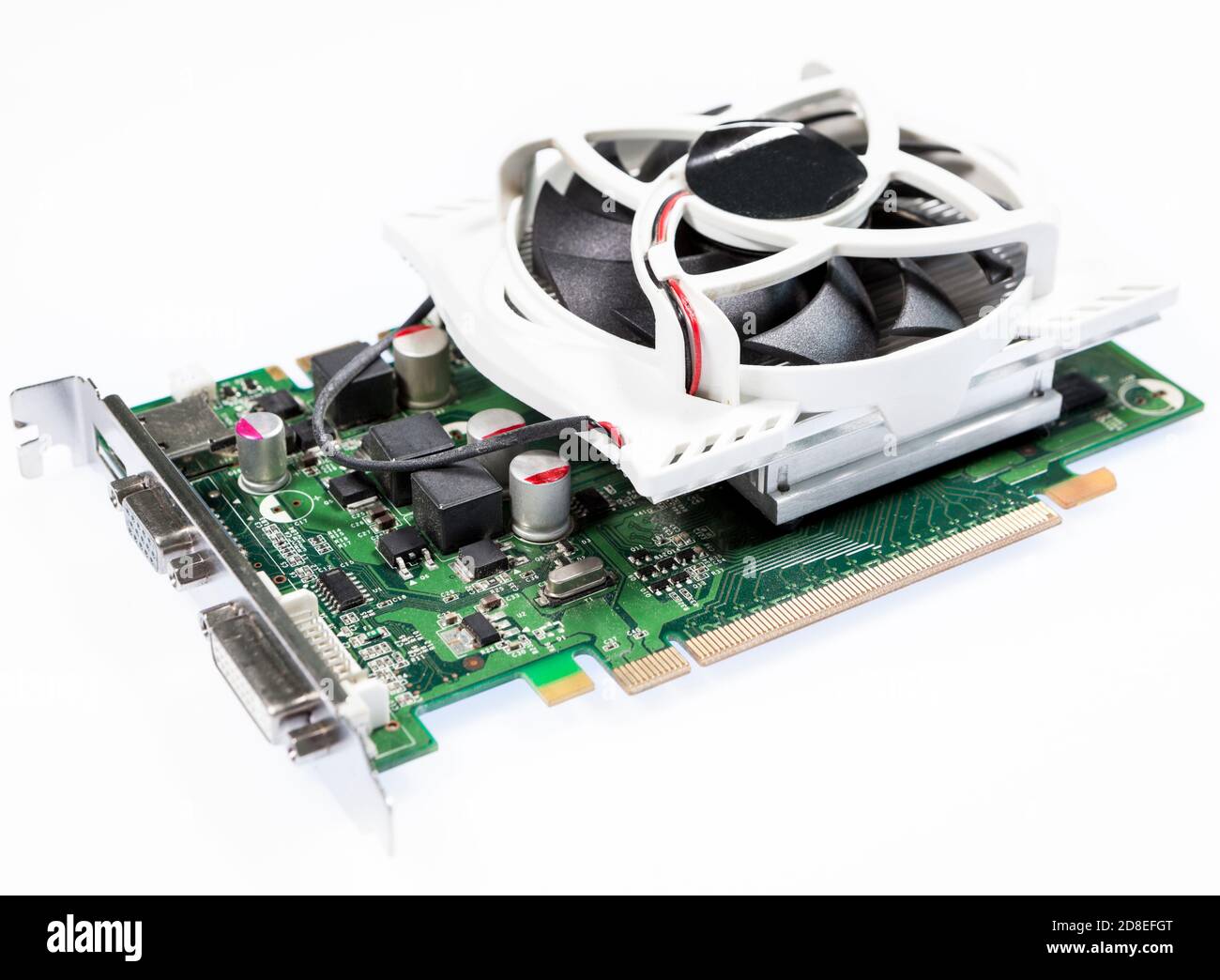 Graphic card or video card with large cooler, white background Stock ...