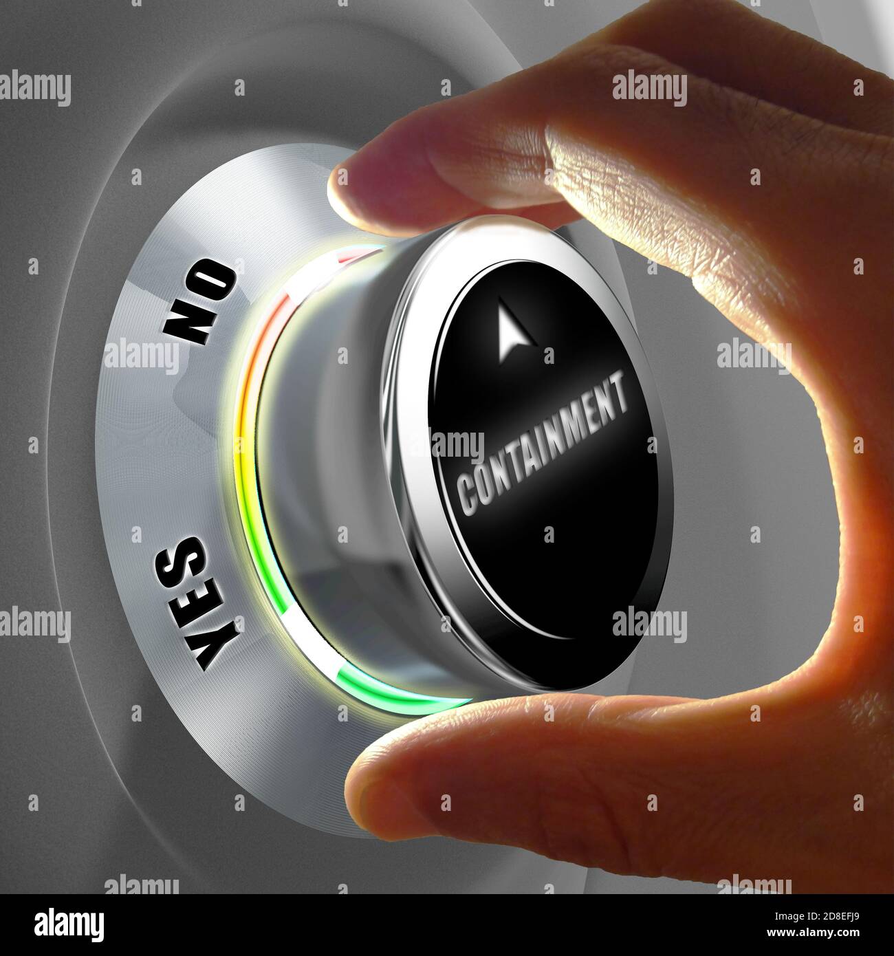 Hand selecting between a new containment or end of containment. Concept ...