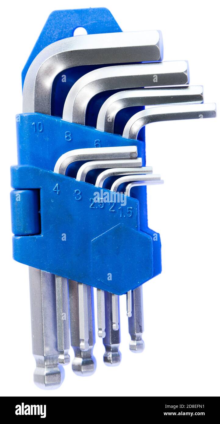 Allen key or allen wrench key set on a background Cut Out Stock Images ...